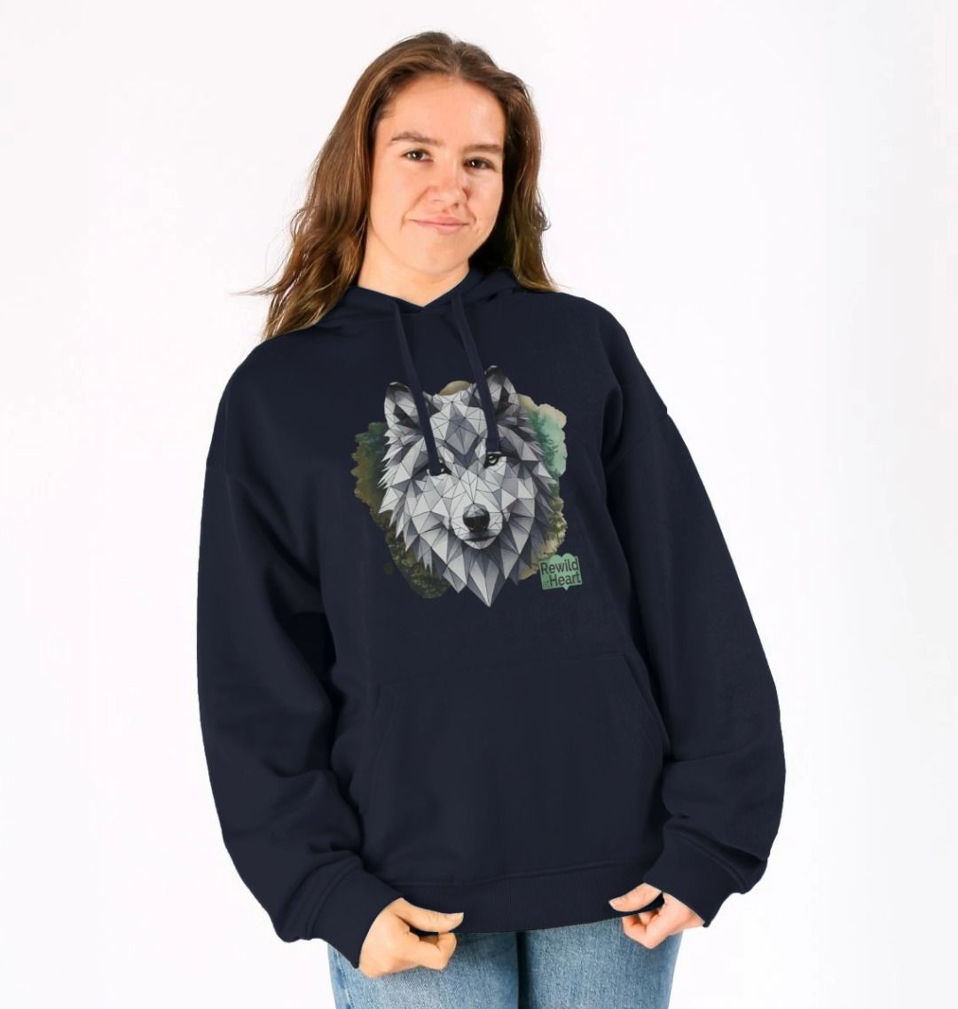 Wolf Wilderness Hoodie | Organic Cotton Fleece – Rewild at Heart
