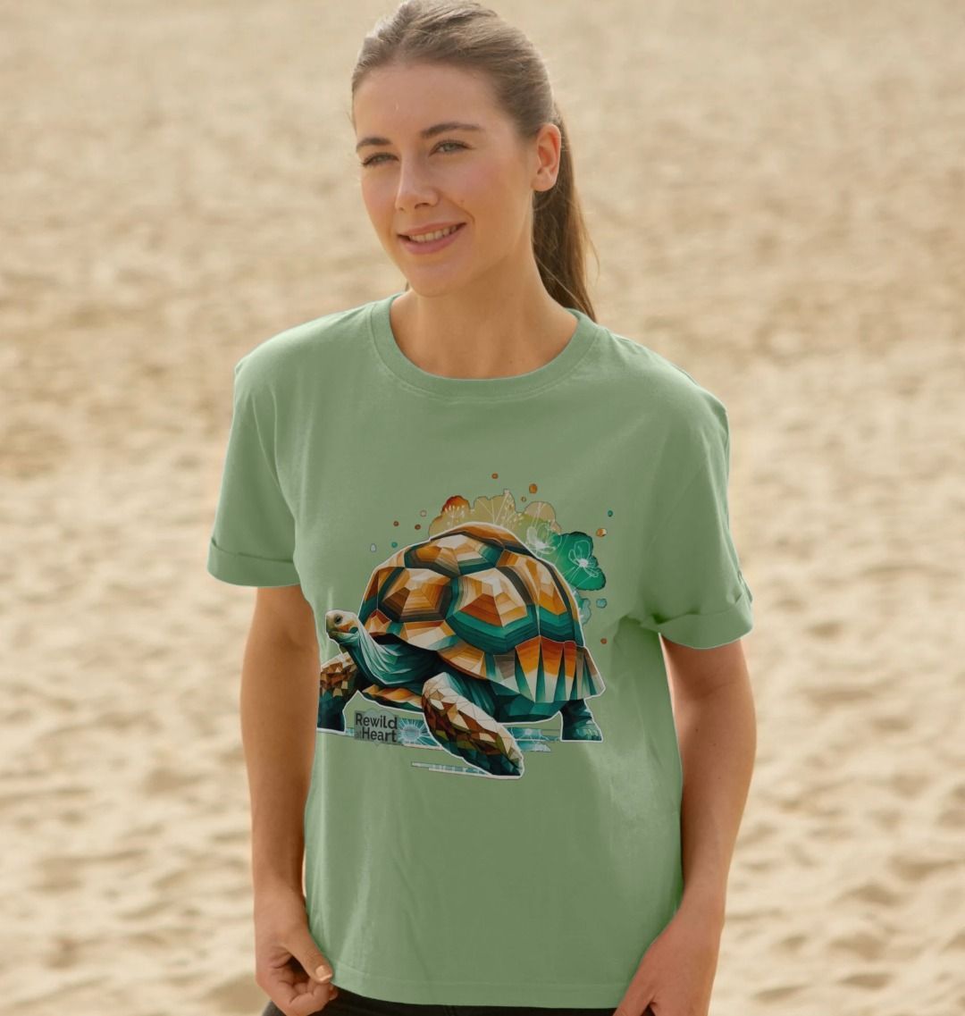 Women's Tortoise Rewilding T-Shirt | Nature Lovers – Rewild at Heart