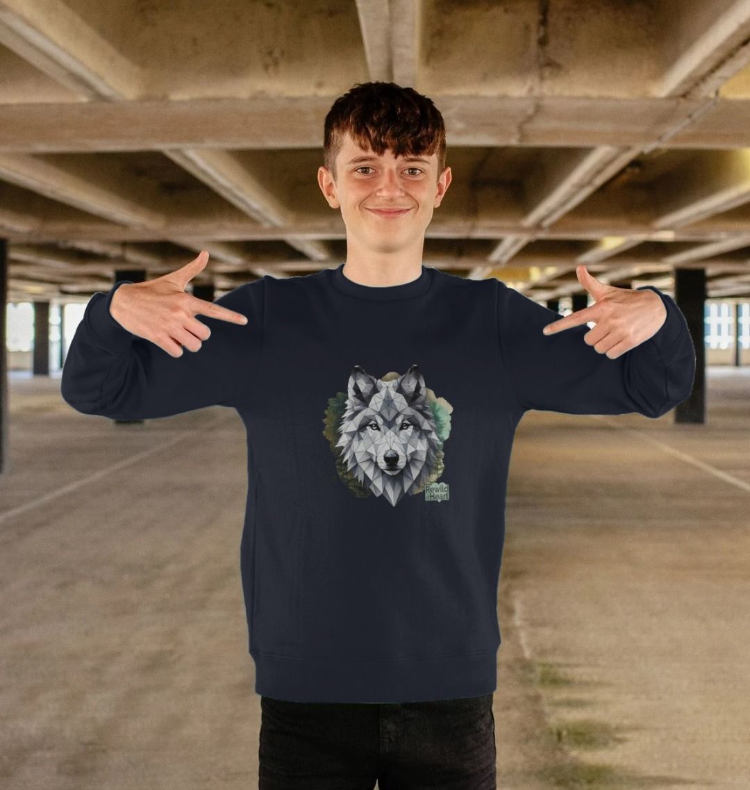 Wolf Wilderness Kids Jumper | Organic Cotton – Rewild at Heart