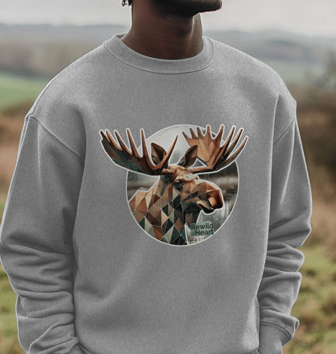 Guardian Elk Men's Sweater | Organic Cotton – Rewild at Heart