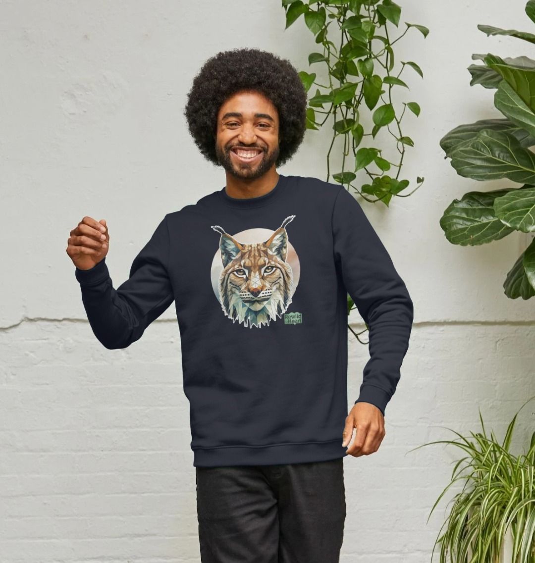 Primal Lynx Men's Sweater | Eco-Friendly Organic Cotton – Rewild at Heart